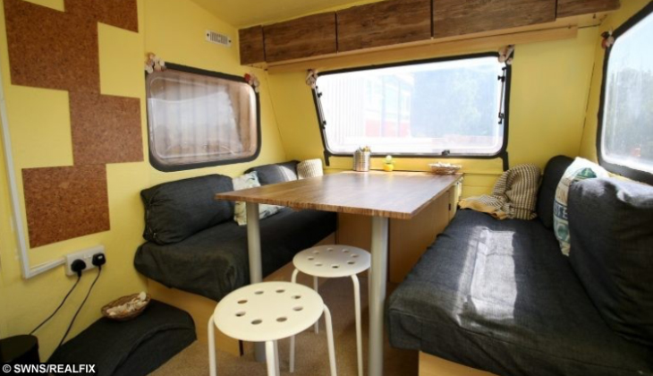 Touring caravan installation at primary school